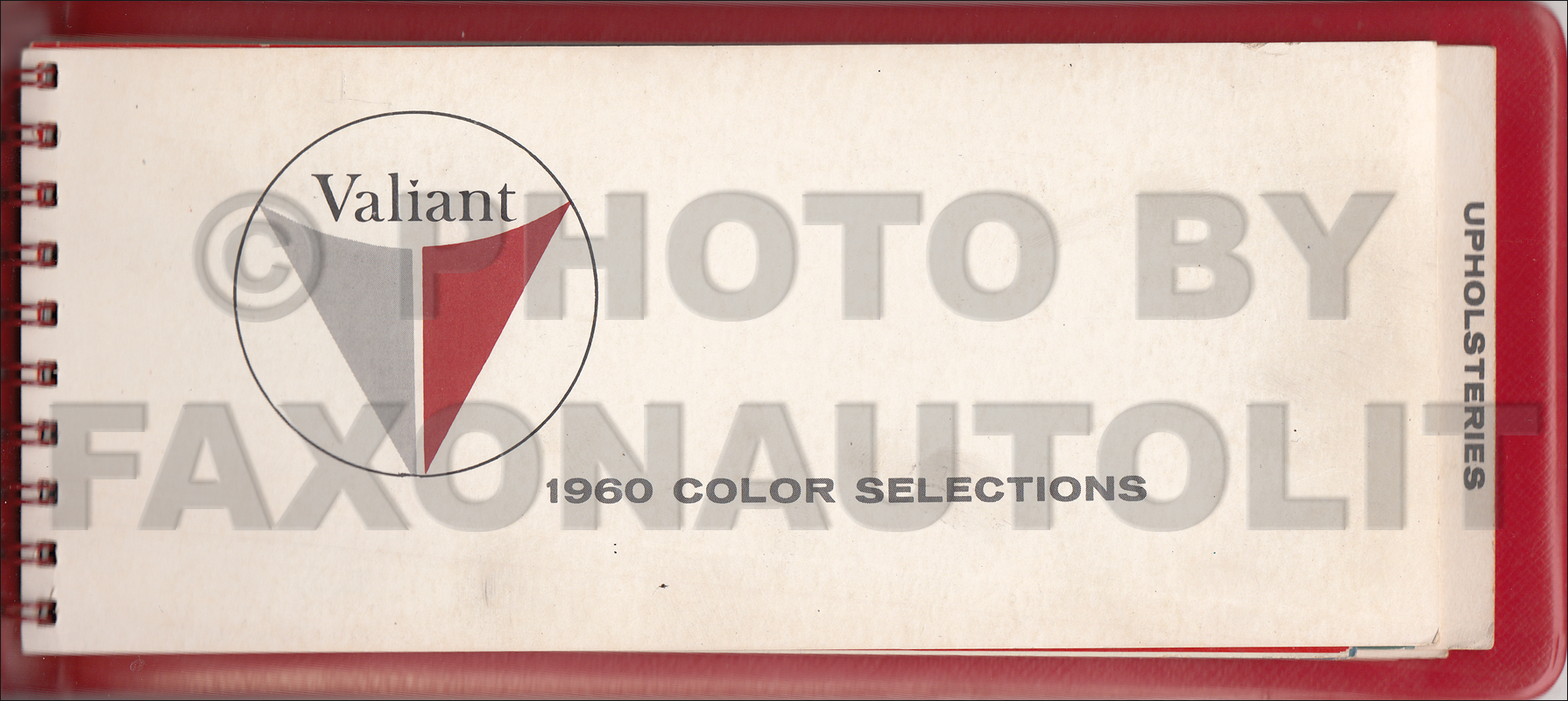 1960 Plymouth Valiant Color & Upholstery Dealer Album Original