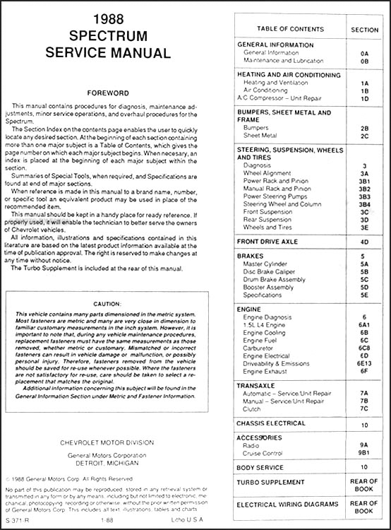 [DIAGRAM] Chevy Spectrum Wiring Diagrams - MYDIAGRAM.ONLINE